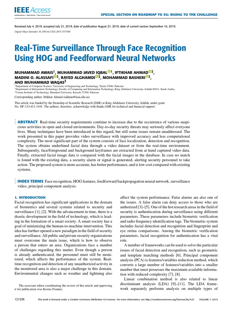 Real-Time Surveillance Through Face Recognition Us | PDF | Eigenvalues And Eigenvectors | Biometrics
