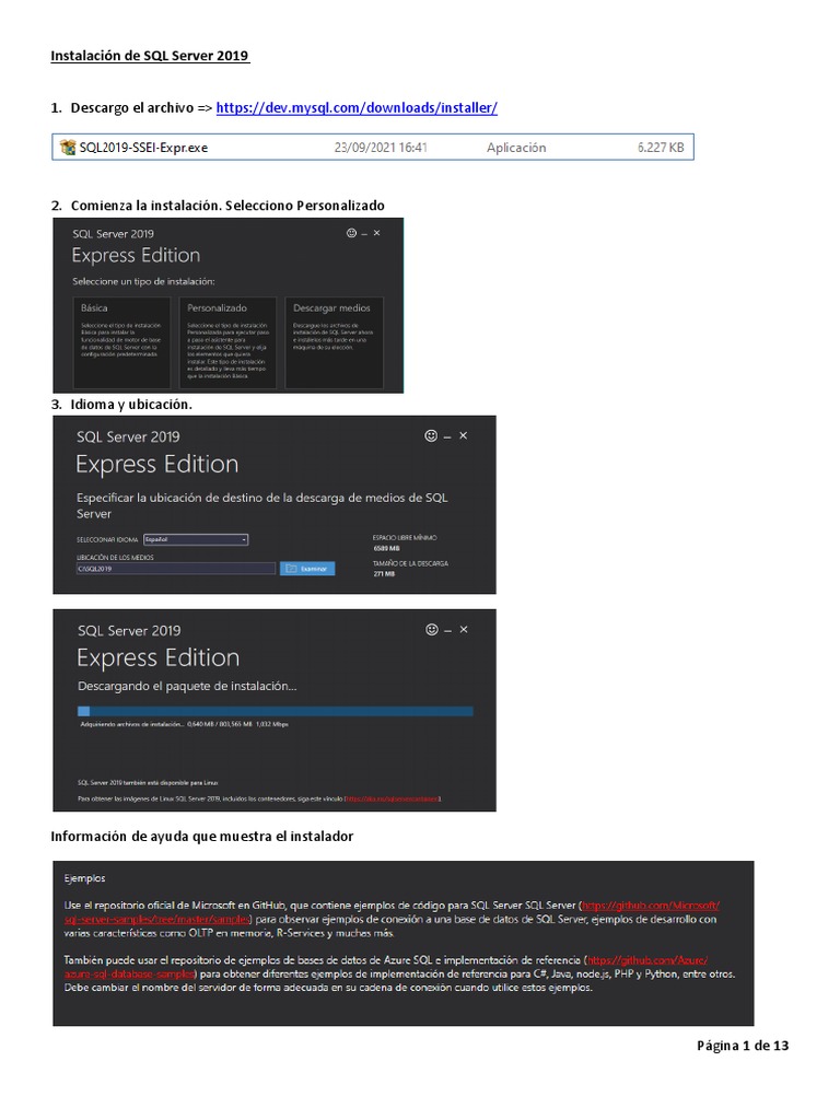 Instalación SQL Server Express | PDF | Servidor SQL de Microsoft | SQL