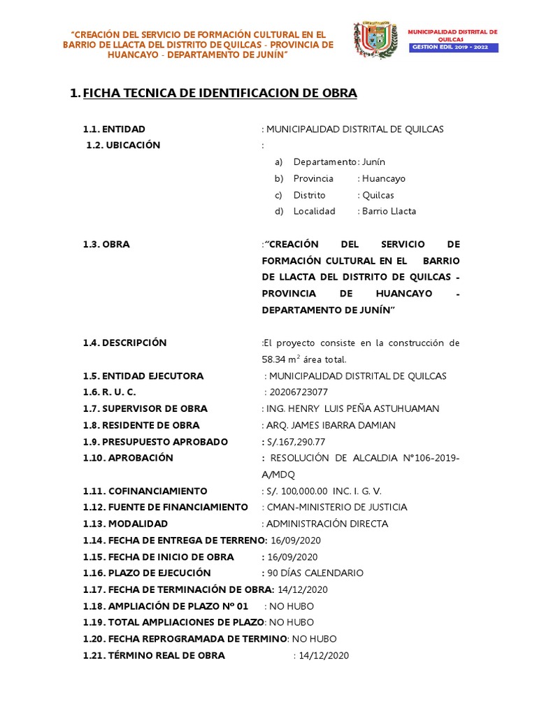 02.-Ficha de Identificacion - Llacta | PDF | Albañilería | edificio