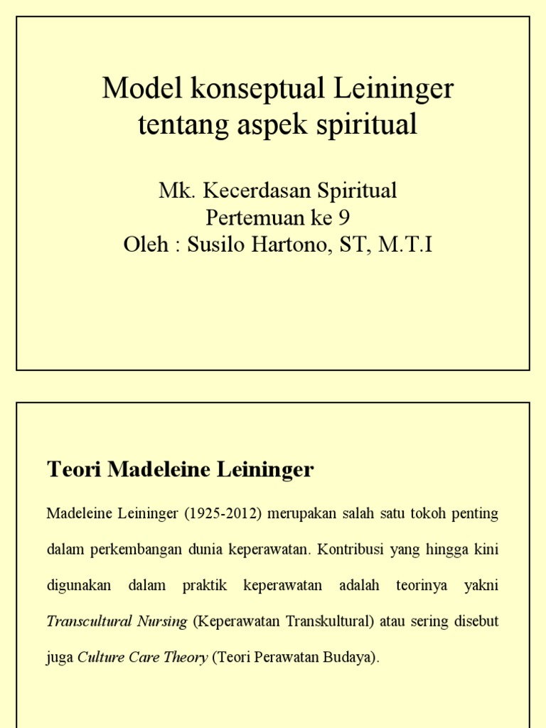 Teori Keperawatan Transkultural Leininger | PDF | Pengembangan Diri