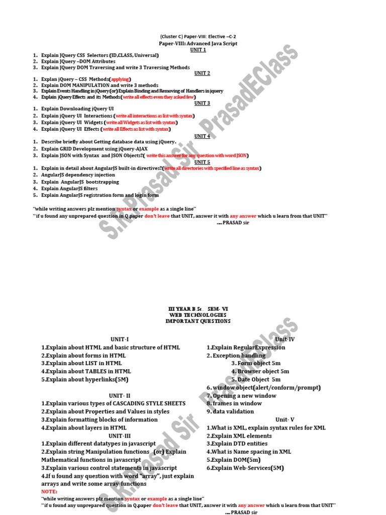 BSC - Iii - Sem - Vi - Jquery - Imp | PDF | J Query | Angular Js BSC - Iii - Sem - Vi - Jquery - Imp | PDF | J Query | Angular Js
