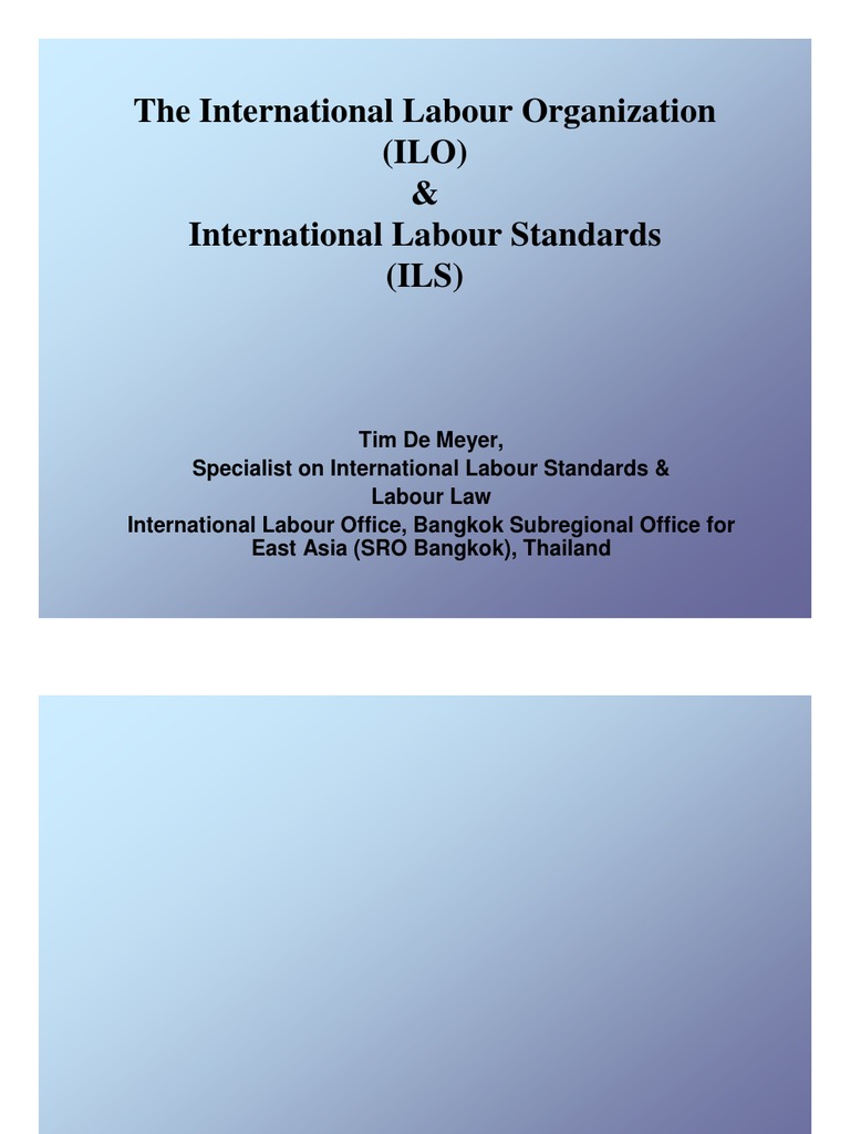 ILO and IL Standards | PDF | International Labor Standards ...