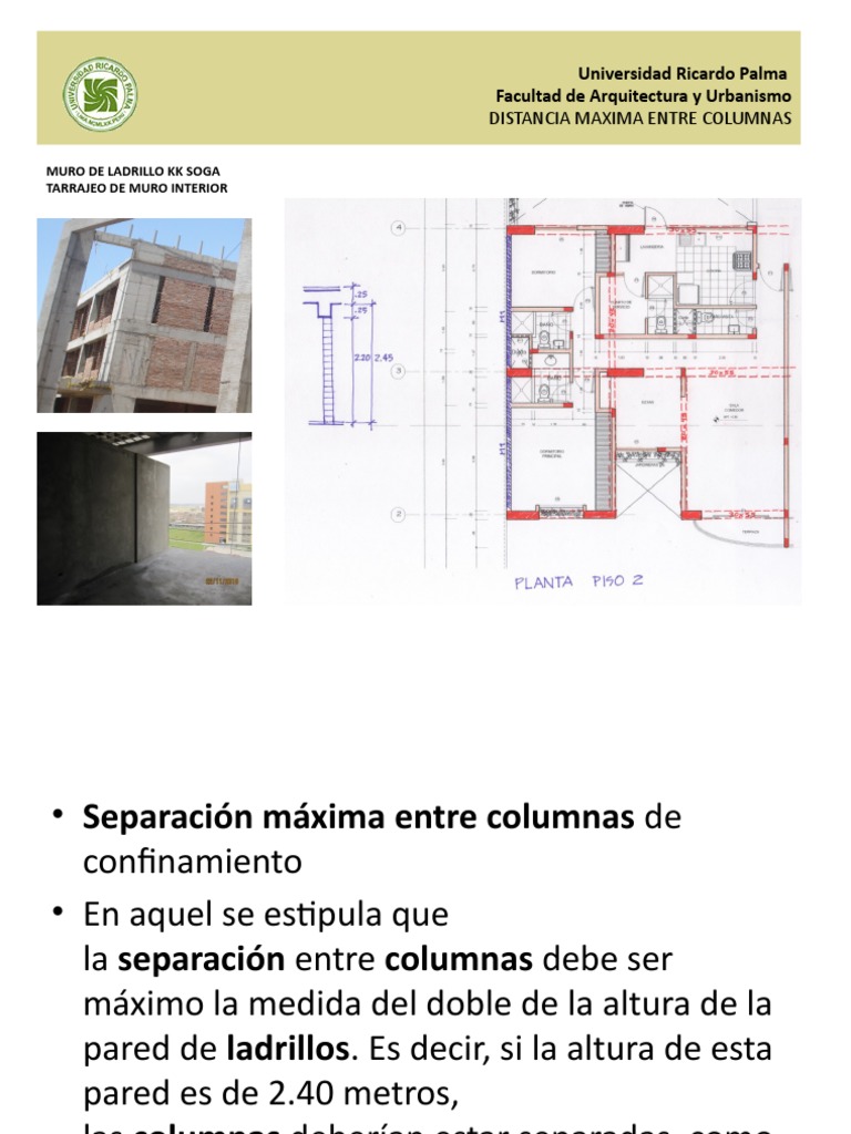 Columnas de Confinamiento de Muros y Tarrajeos | PDF | Albañilería ...