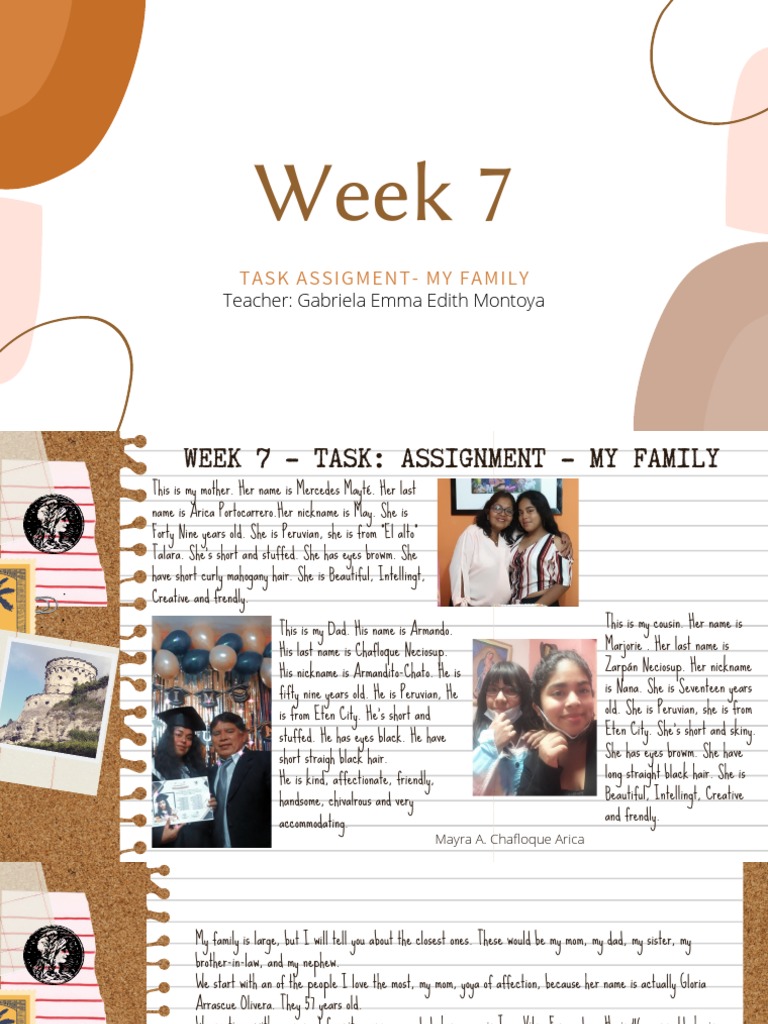 WEEK 7 - Task ASSIGNMENT - MY FAMILY | PDF
