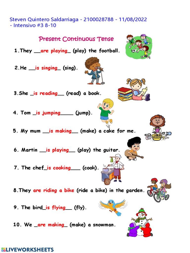 Homework #3 Present Continuous Tense-1 | PDF | Language Families | Linguistic Morphology