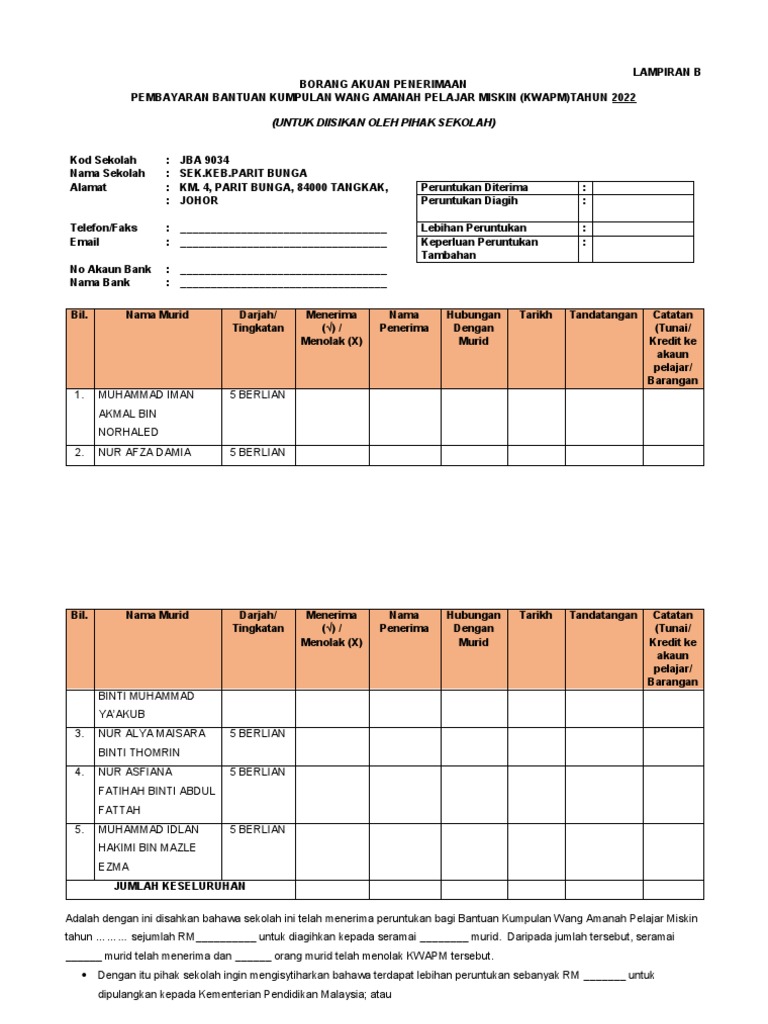 Lampiran B (Akuan Penerimaan Kwapm) | PDF