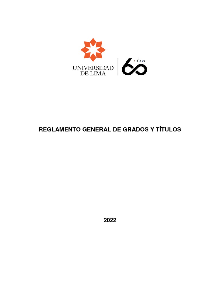 Reglamento General de Grados y Titulos 2022 | PDF | Titulo academico | Doctorado