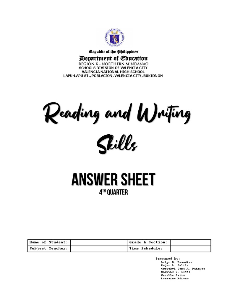 RWS Skills Assessment: Quarter 4 | PDF | Social Media | Popular Culture ...