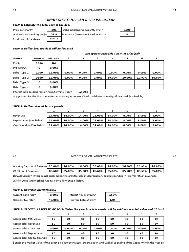 LBO Valuation Model 1 Protected | PDF | Leveraged Buyout | Valuation ...