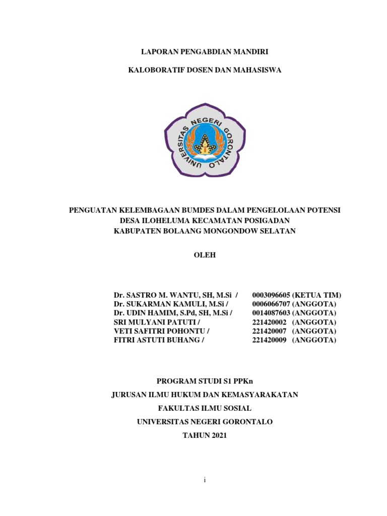 Penguatan Kelembagaan Bumdes Dalam Pengelolaan Potensi Desa | PDF