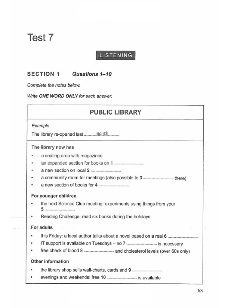 Camb 12 Test 7 Listening | PDF
