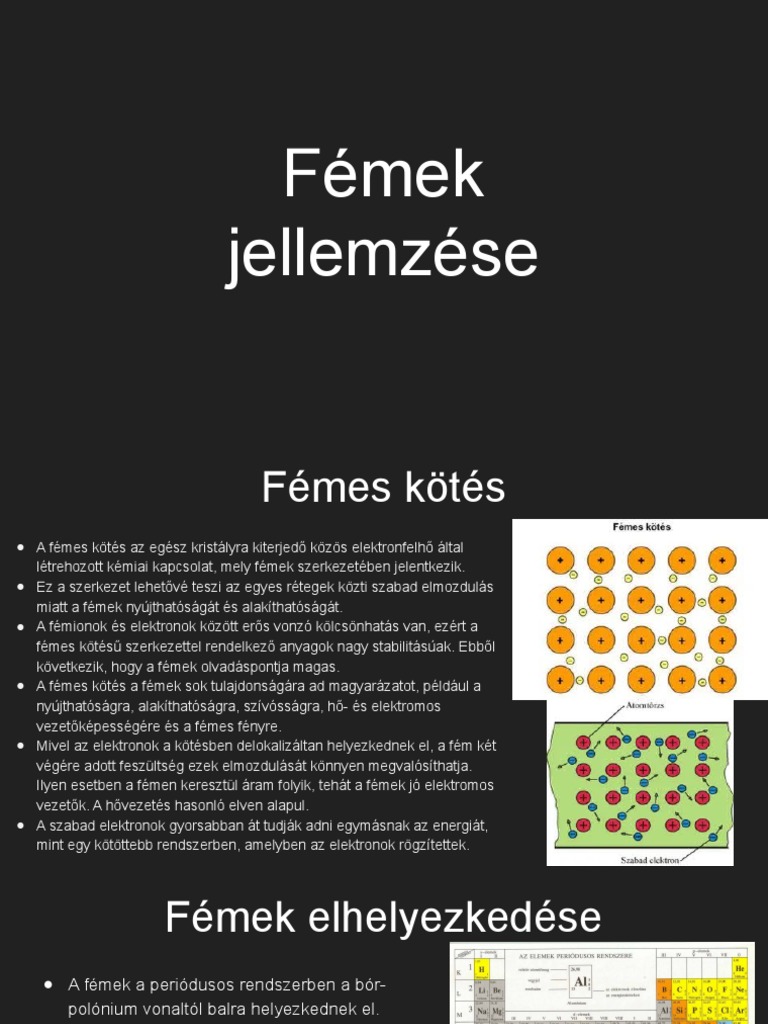 Fémek Jellemzése | PDF