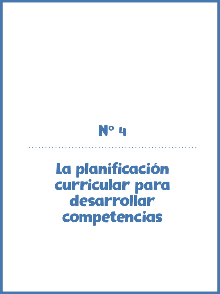 Cartilla 4 Planificación Curricular | PDF | Aprendizaje | Educación de ...