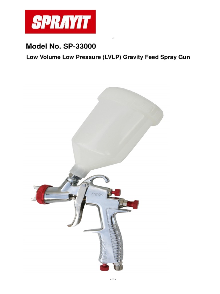 Sprayit Gravity Feed Spray Gun SPRAYIT | PDF | Legal Liability ...