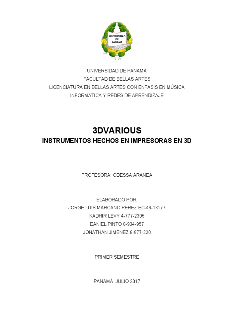 3dvarious - Trabajo Final Informatica | PDF | Impresión 3d | Impresora (Computación)