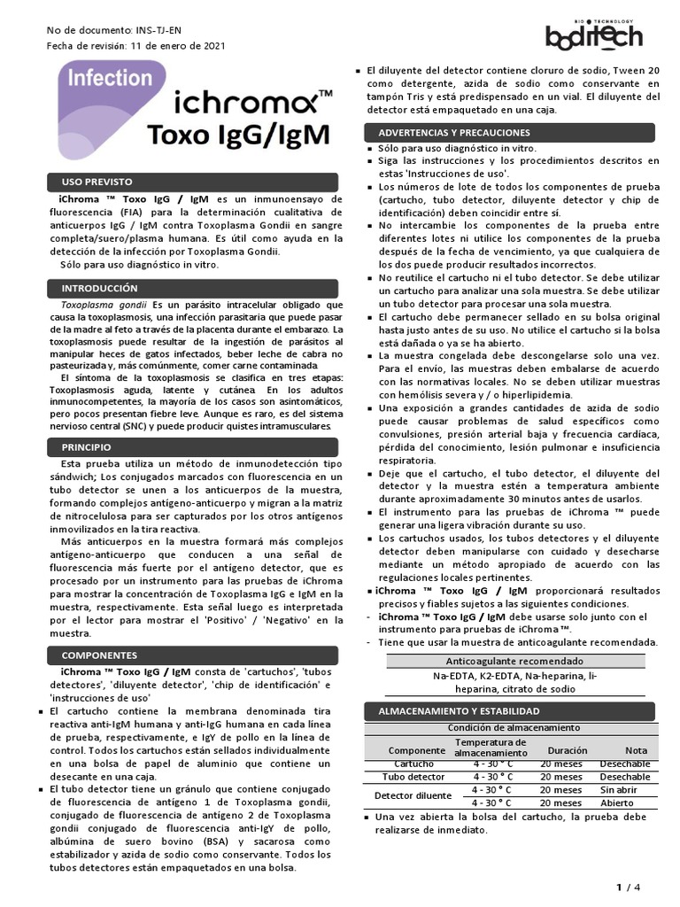 Toxo IgG IgM | PDF | Anticuerpo | Especialidades Medicas