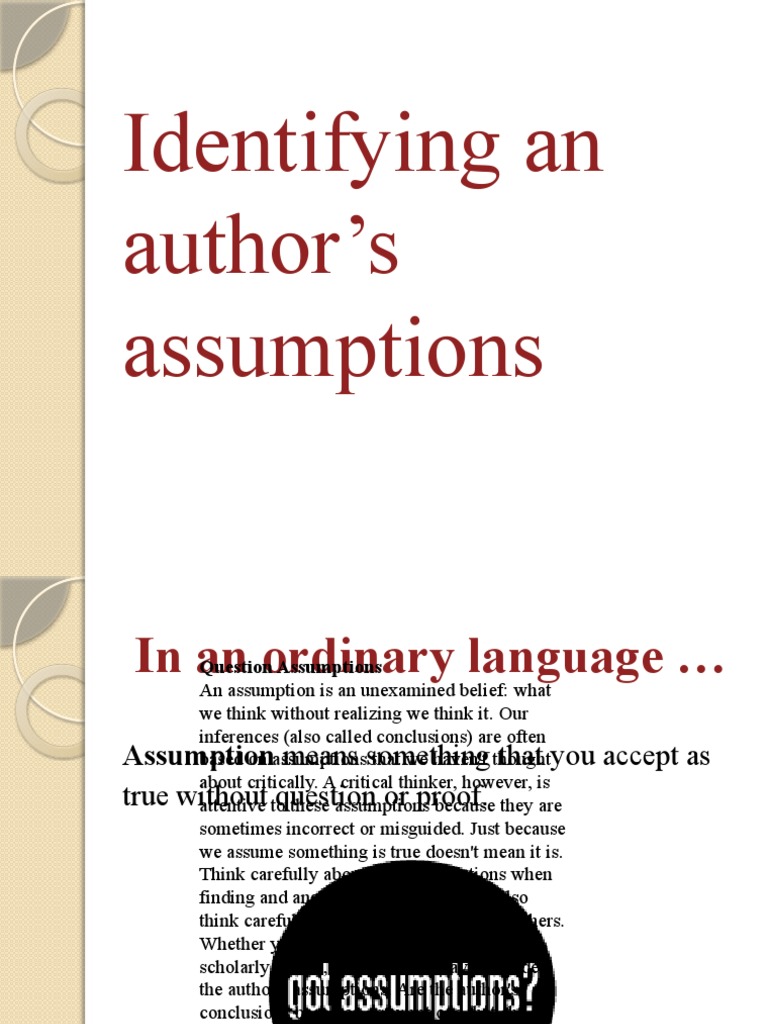 Identifying Assumptions - Lesson | PDF | Argument | Climate Change