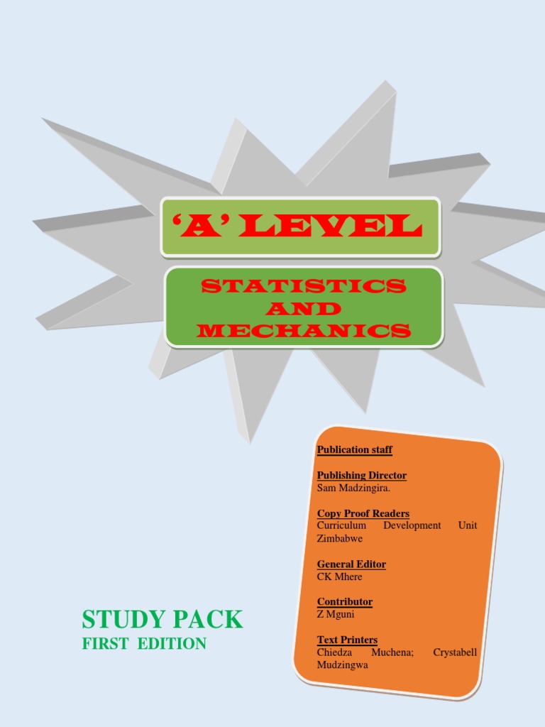 A-Level Stats & Mechanics Guide | PDF | Percentile | Probability ...