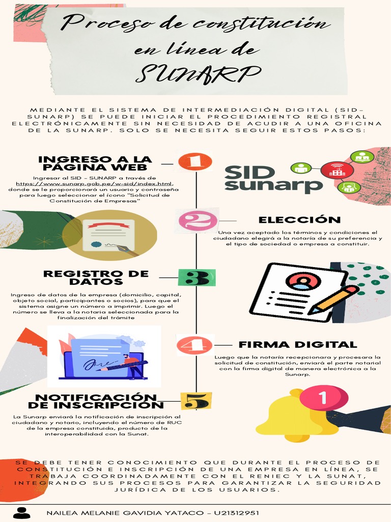 Infografía Proceso de Constitución en Línea de Sunarp | PDF | ciberespacio | Informática