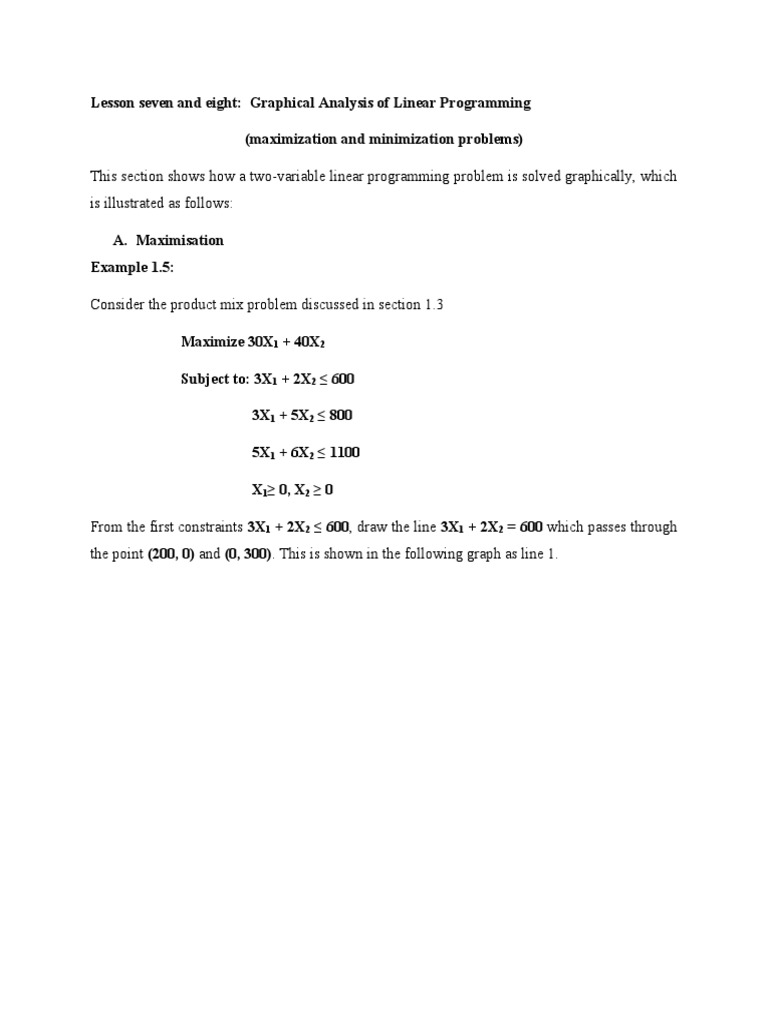Management Science Lesson Seven and Eight | PDF | Linear Programming | Algorithms And Data ...