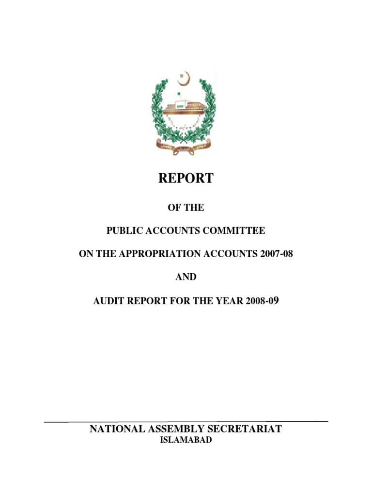 Of The Public Accounts Committee On The Appropriation Accounts 2007-08 ...