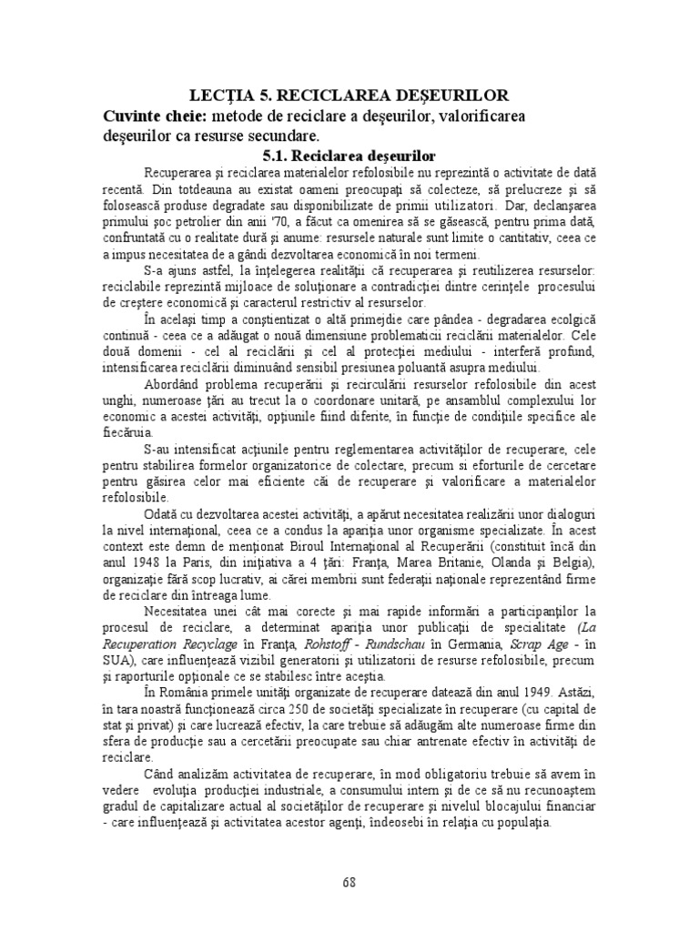 Lectia 5 Reciclarea Deseurilor | PDF