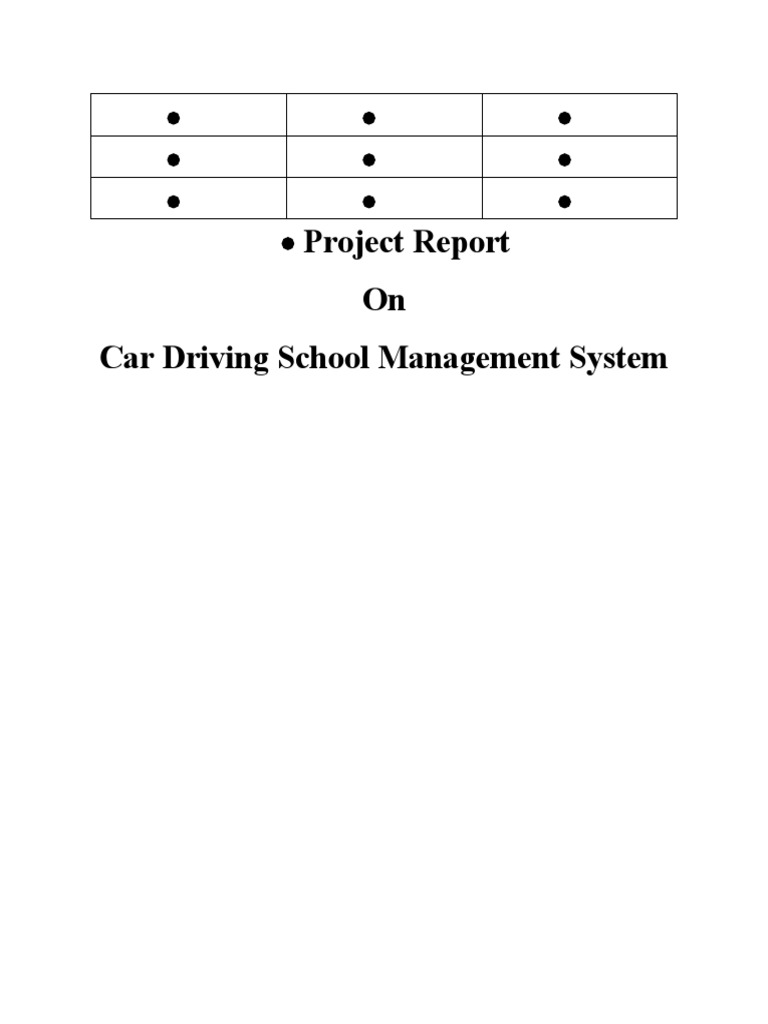Car%20Driving%20Schhol%20Project%20Report | PDF | Use Case | Conceptual ...