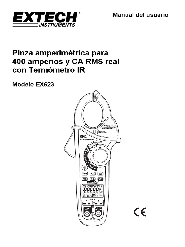 Extech EX623 | PDF | Par termoeléctrico | Corriente eléctrica