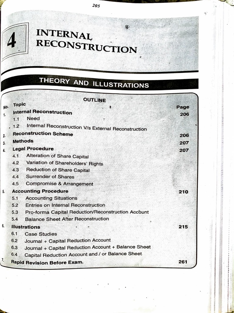 Internal Reconstruction (Theory and MCQS) | PDF