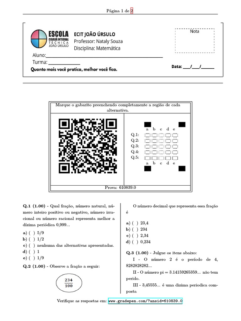 Atv 3 - 8 Ano | PDF | Número racional | Algoritmos