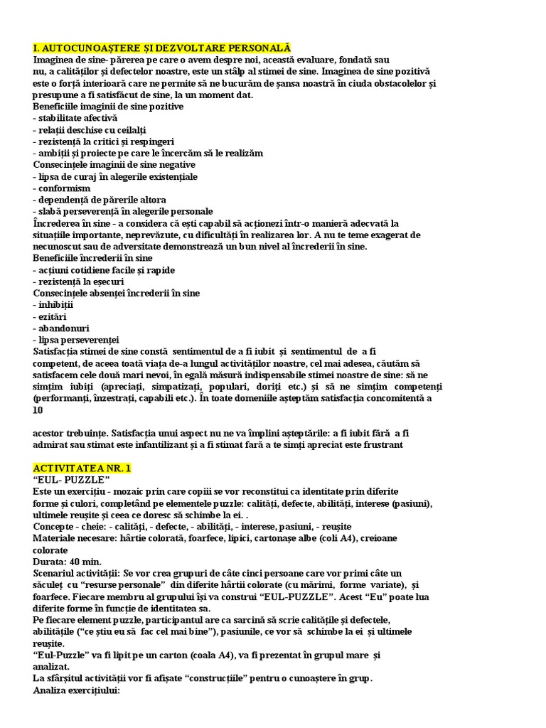 Activitati Dirigentie | PDF