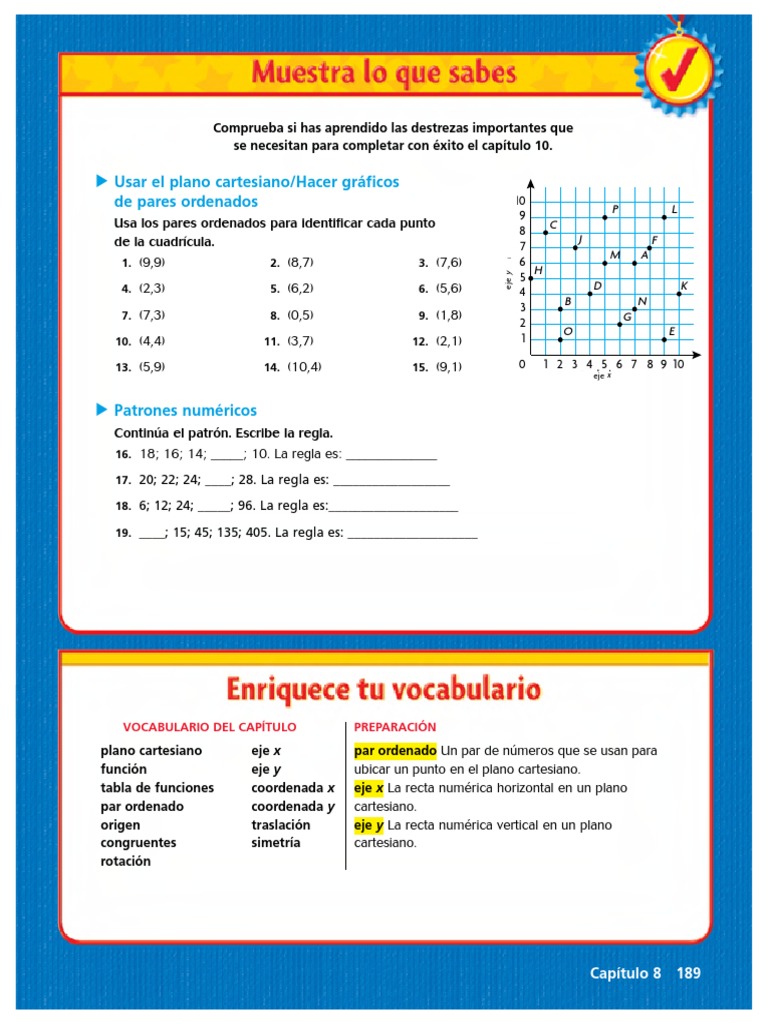 Gráficos y Patrones en el Plano Cartesiano | PDF | Sistema de ...