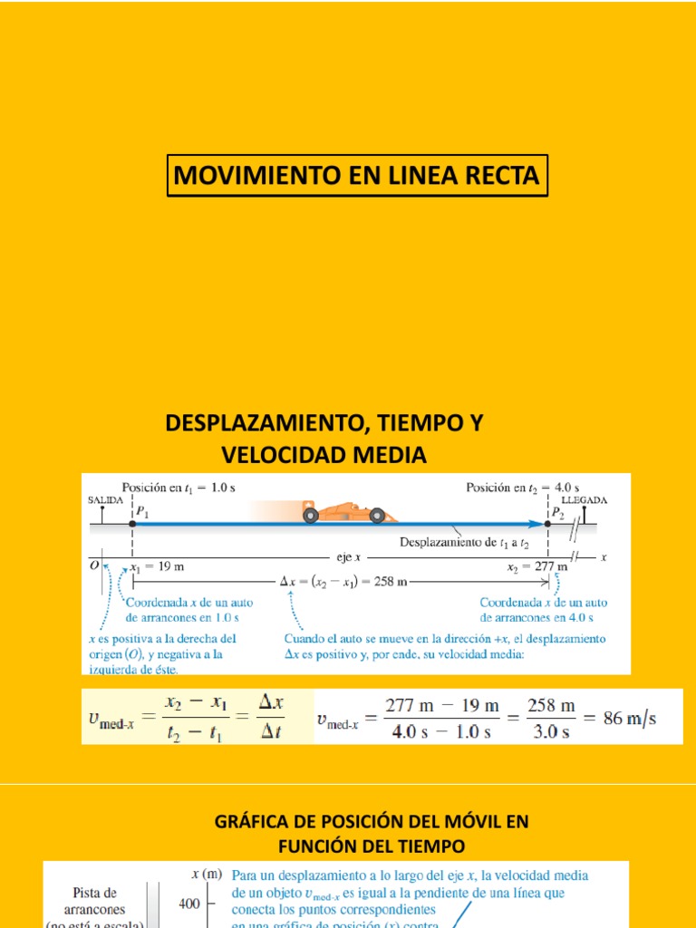 Movimiento en Linea Recta | PDF | Velocidad | Aceleración
