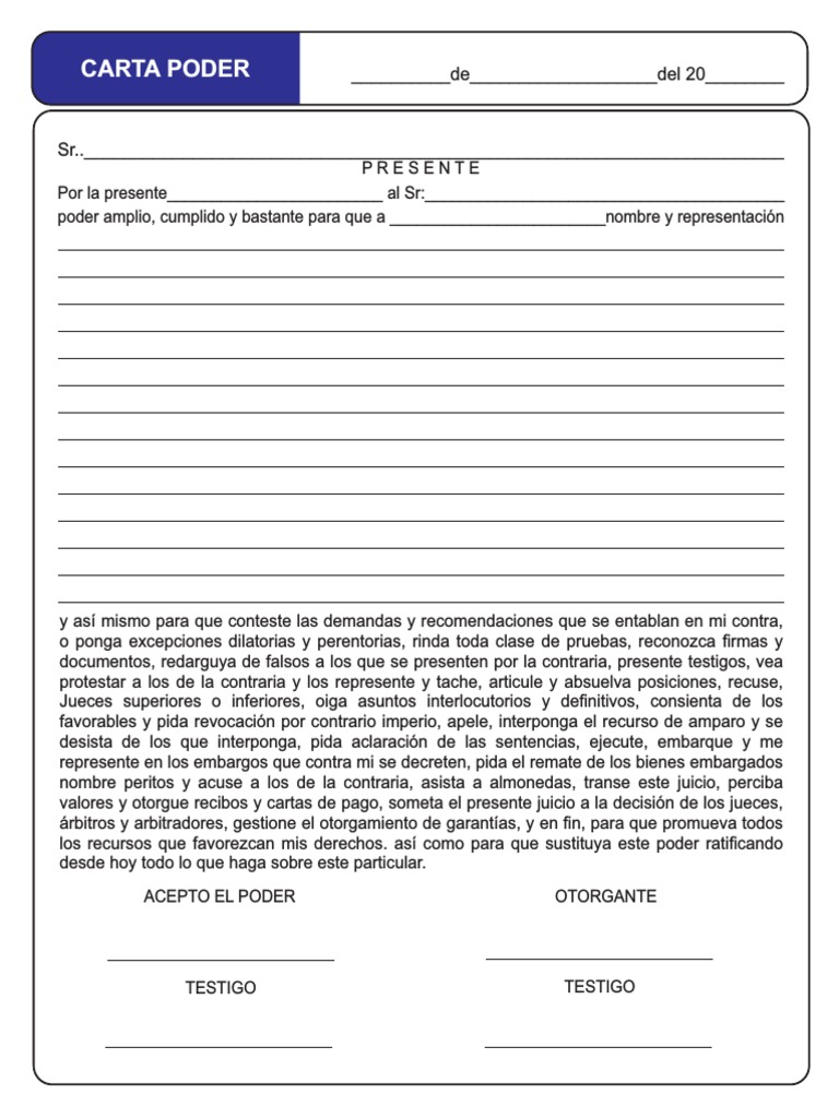 Carta Poder | PDF | Testigo | Juez