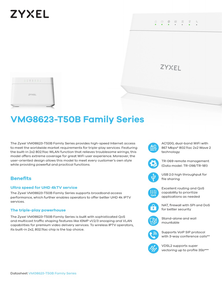 ZYXEL VMG8623 Datasheet | PDF | Wi Fi | Ieee 802.11