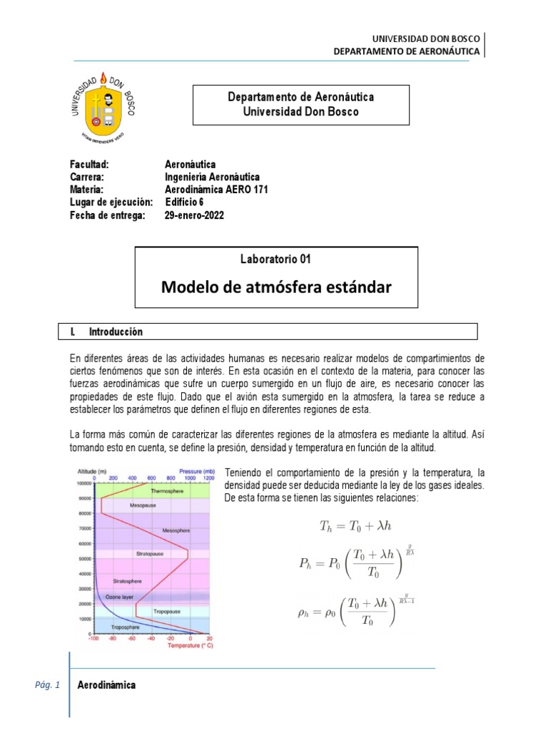 Modelo Estándar de Atmósfera Aérea | PDF | Atmósfera | Temperatura