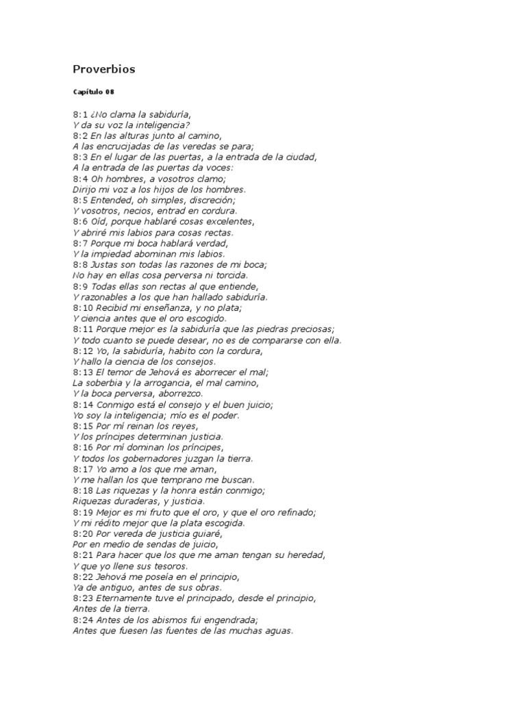 Proverbios 8 | PDF