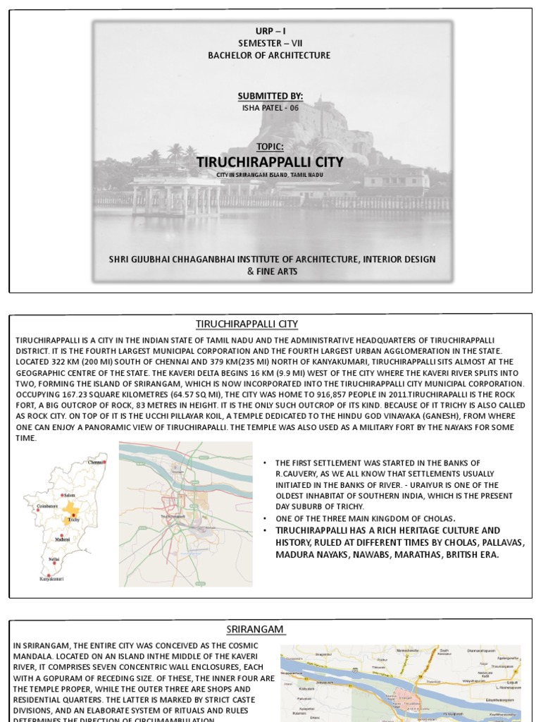 tiruchirappalli city urban case study | PDF | South Asia