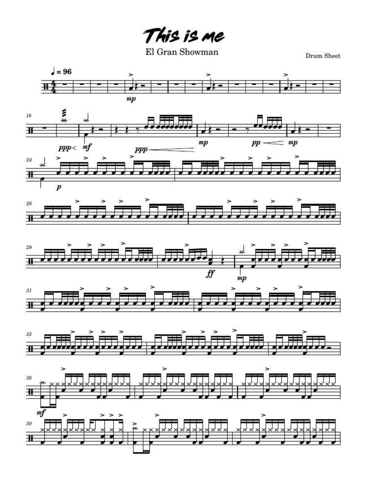 This Is Me Drum Sheet Music | PDF