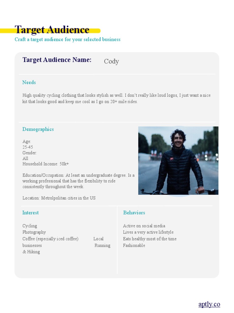 Target Audience Worksheet (1) | PDF