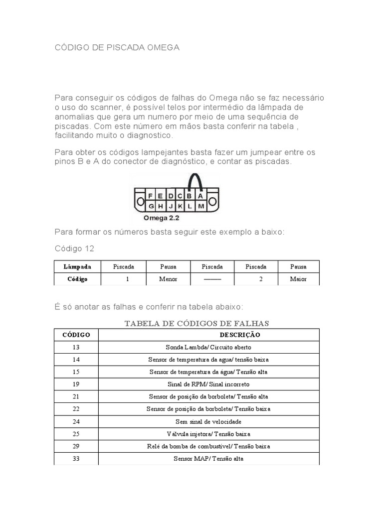 CÓDIGO DE PISCADA OMEGA | PDF | Bens manufaturados | Engenharia Elétrica