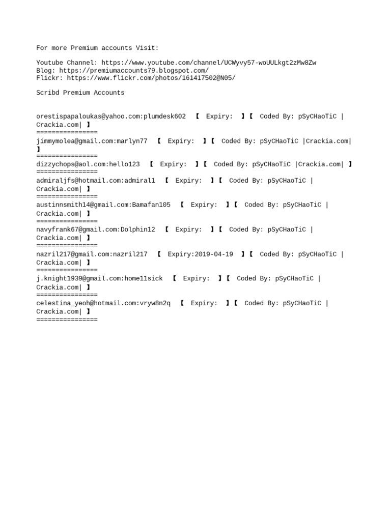 Scribd Accounts | PDF | Career & Growth
