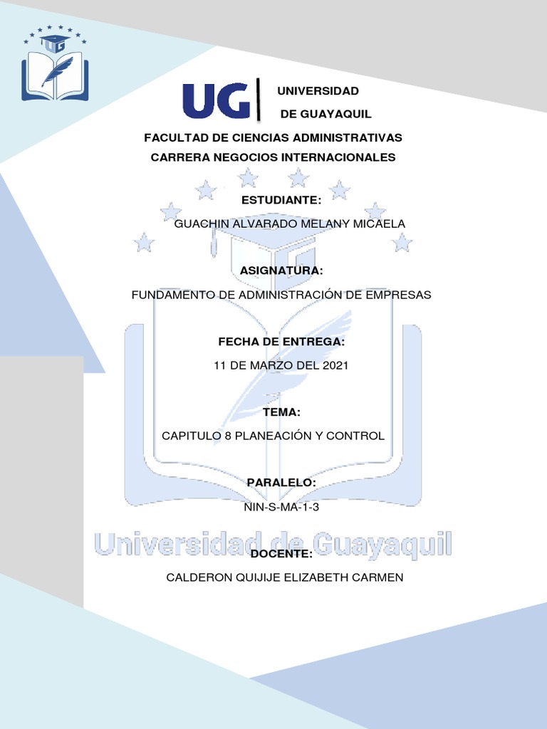 Capitulo 8 Planeación y Control | PDF | Planificación | Papel