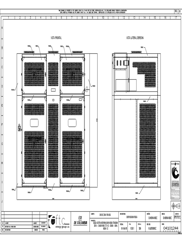 CELDA TRAFO ENSAMBLE - DWG | PDF | Electromagnetismo | Poder (Física)