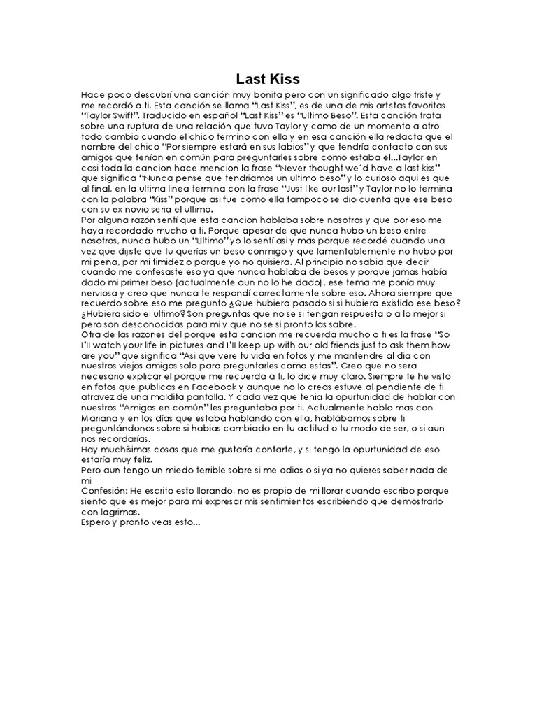 Last Kiss | PDF