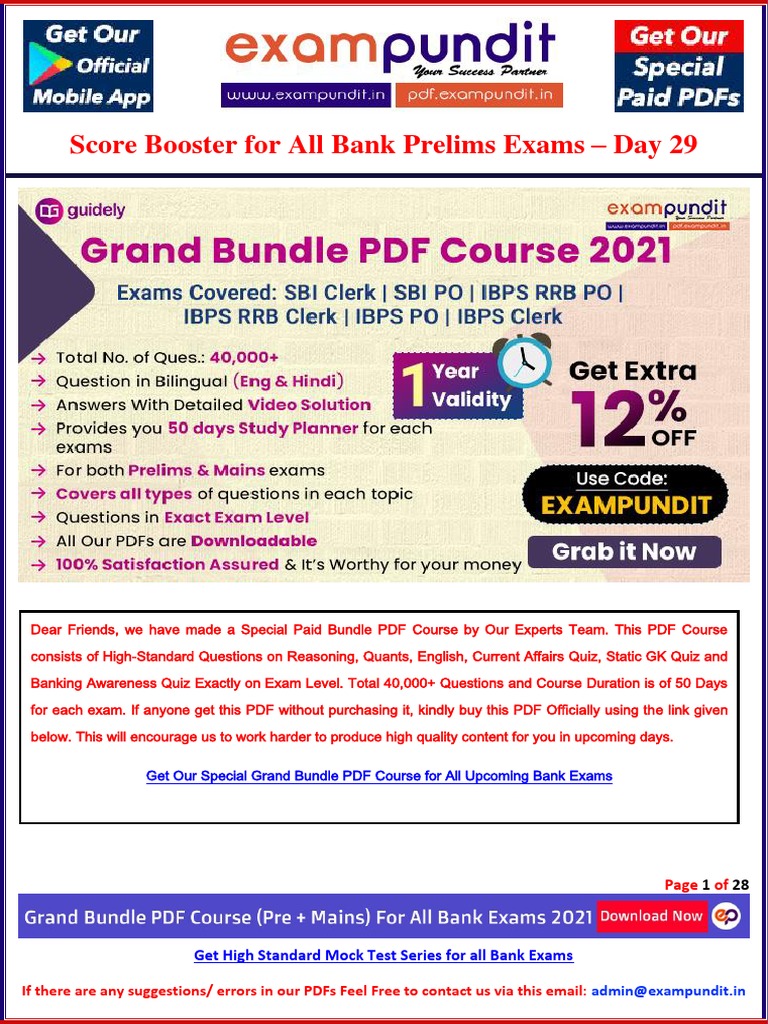 IBPS RERA Exam Mock Test Insights | PDF | Goodwill (Accounting ...