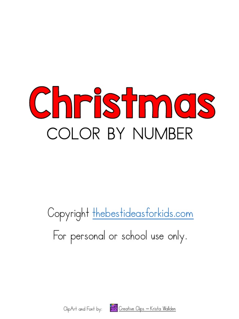 Christmas Color by Number The Best Ideas For Kids | PDF