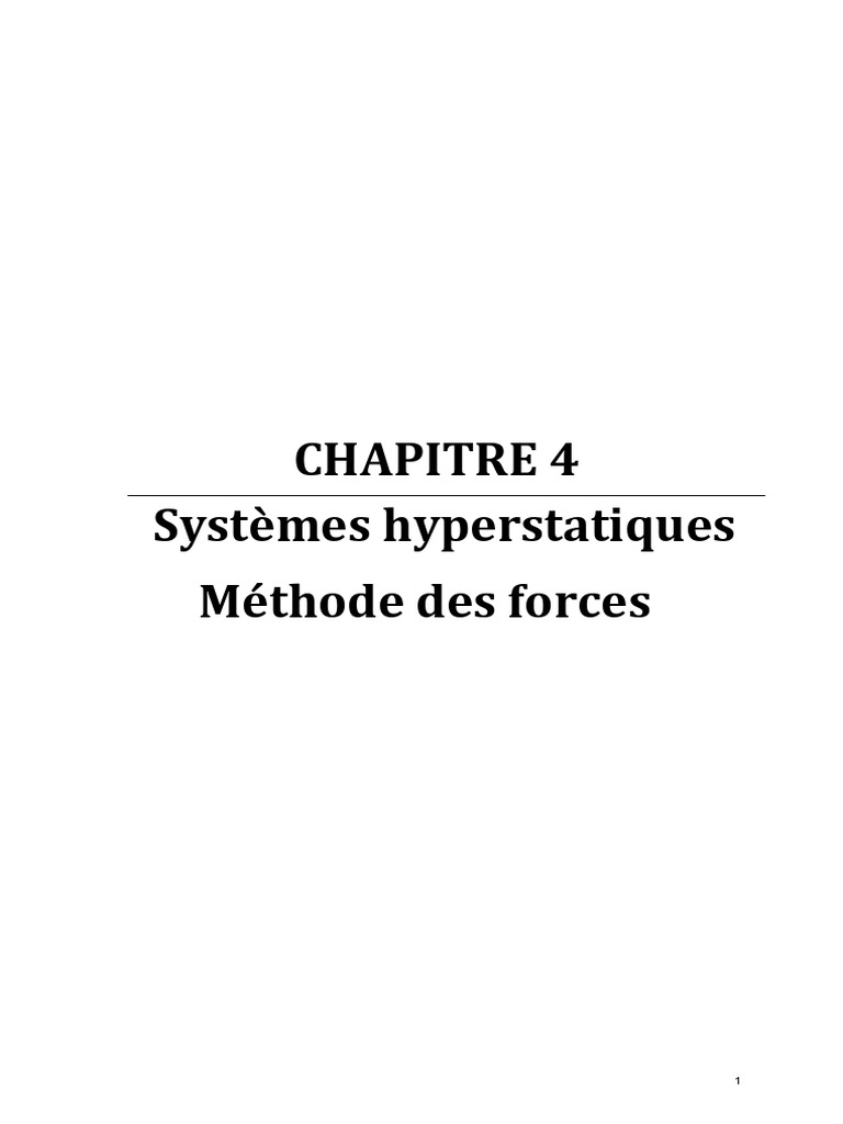 Méthode des Forces en Hyperstatisme | PDF | Objets mathématiques ...