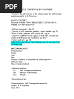 Self Concept Questionnaire by R.k.saraswat | PDF | Self Concept ...