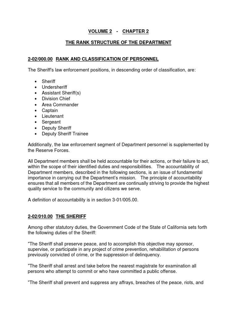 Rangos Lasd | PDF | Sheriffs In The United States | Sexual Harassment